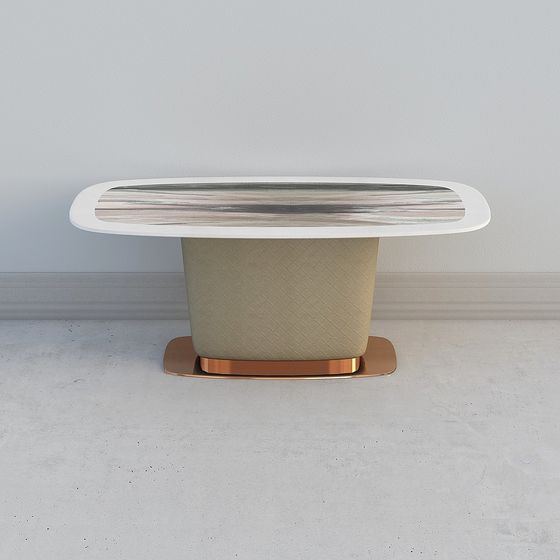 Streamlined Conference Table 3D model