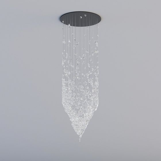 Crystal Rain Chandelier 3D model for Stylish Interiors