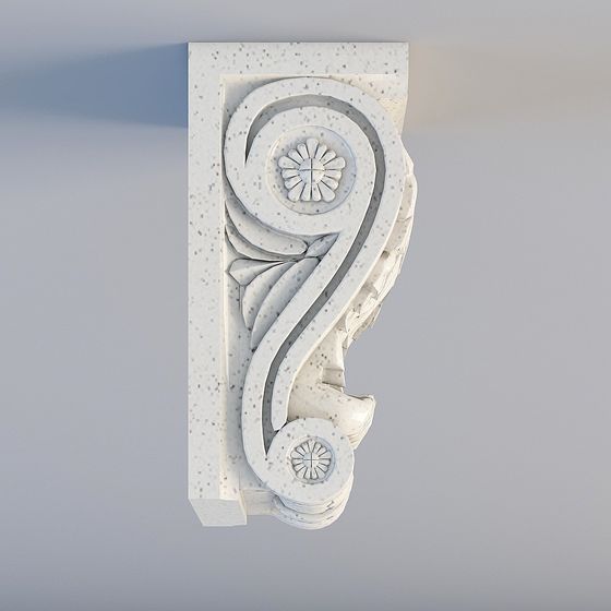 Victorian Scrollwork Low-Poly 3D Model