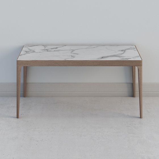 Elegant Marble Texture Dining Table 3D model