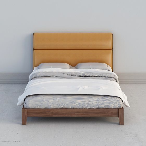 Elegant 3D Bed Frame Model for Cozy Spaces