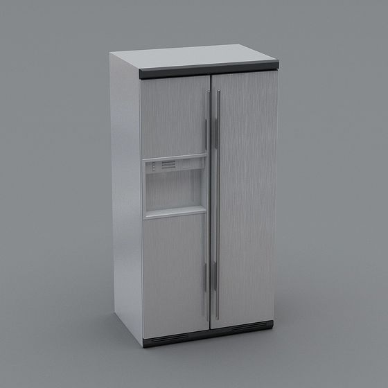 Minimalist Low-Poly Refrigerator 3D Model