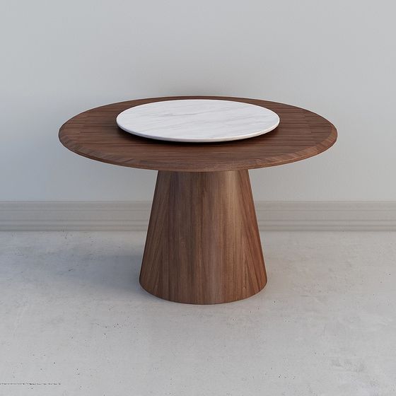 Elegant Low-Poly Round Table 3D model for Modern Spaces