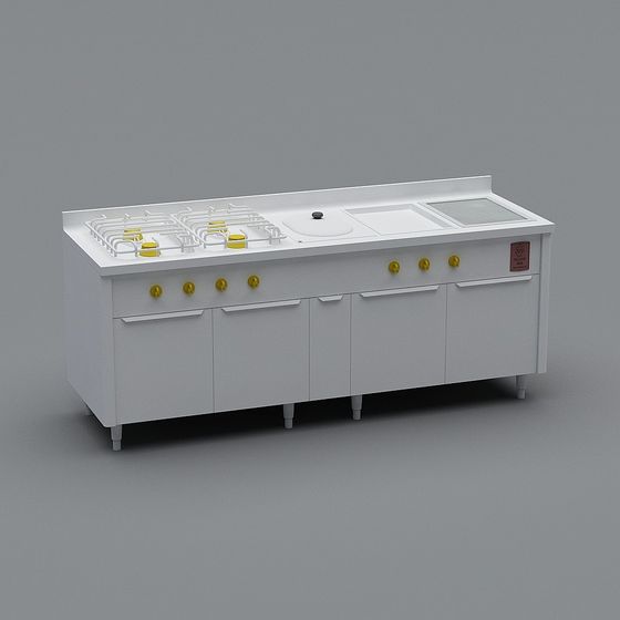 Minimalist Tabletop Stove 3D model for Modern Kitchens