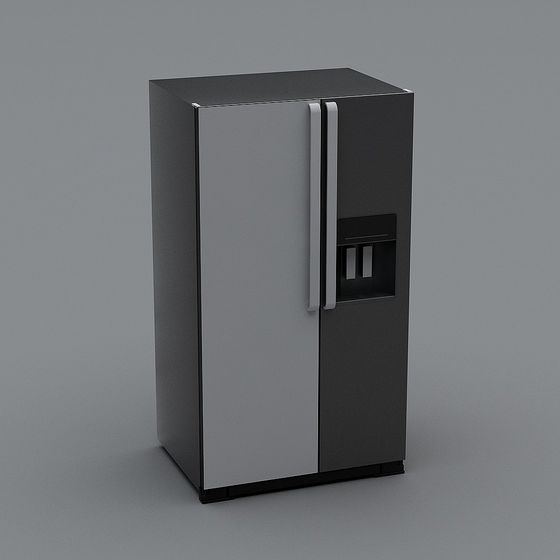 Stylish Low-Poly Refrigerator 3D model