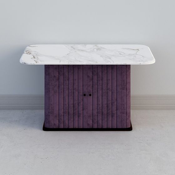 Marble and Velvet Side Table 3D model