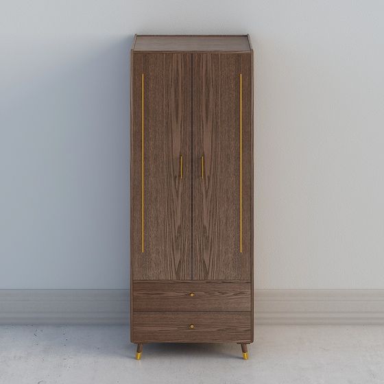 Elegant Low-Poly Wardrobe 3D model for Modern Design