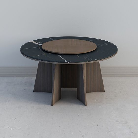 Elegant Low-Poly Round Table 3D model