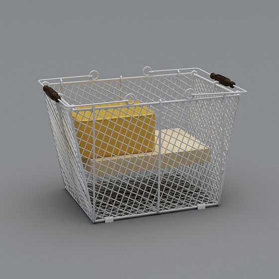 Stylish Low-Poly Shopping Basket 3D model