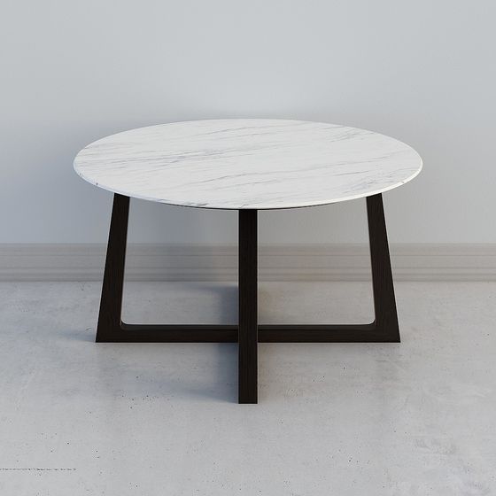 Modern Low-Polygon Round Table 3D model