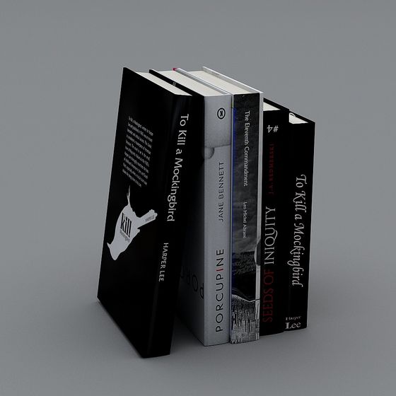 Elegant Book Stack 3D model for Creative Projects