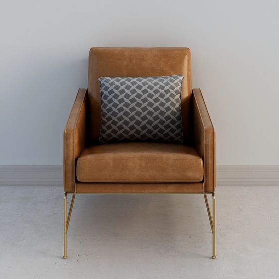 Low-Poly Leather Sofa 3D model