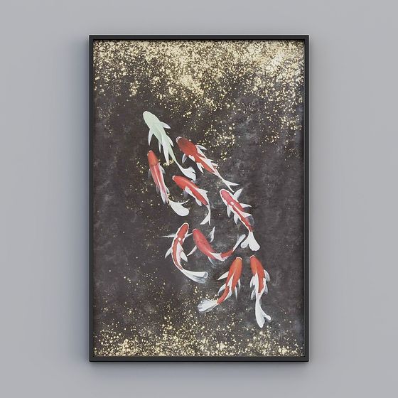 Koi Fish Pond Low-Poly 3D Model