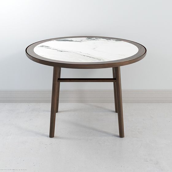 Elegant Low-Poly Round Table 3D model