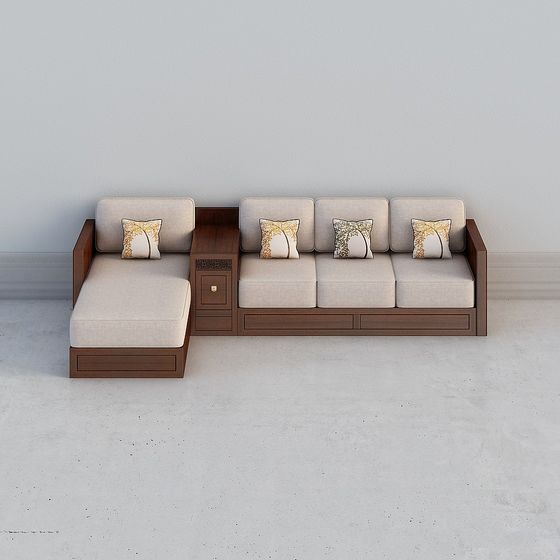 Stylish Low-Poly Sofa 3D model for Modern Homes