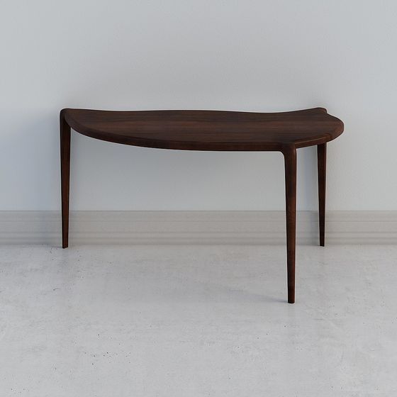 Elegant Curved Table 3D model for Modern Interiors