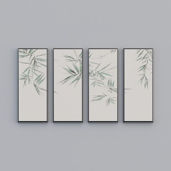 Bamboo Shadow Quad Painting 3D model