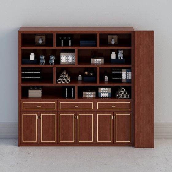 Chic Library 3D model - Elegant Bookshelf Design