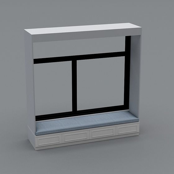 Simple Window Seat 3D Model – Minimalist Seating