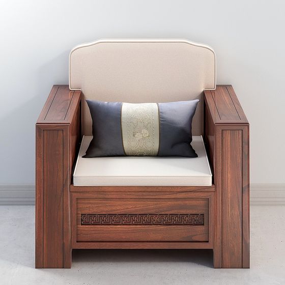 Traditional Chinese Sofa Chair 3D model