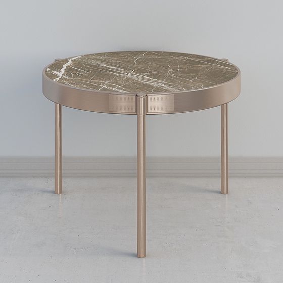 Elegant Low-Poly Round Table 3D model