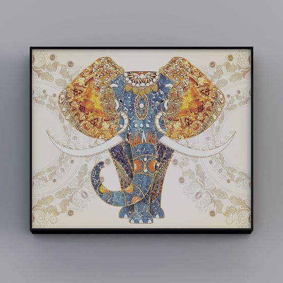 Mystic Elephant Low-Poly 3D Model – Colorful Fantasy Art