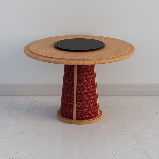 Elegant Low-Poly Round Table 3D model