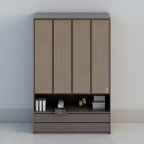 Stylish Low-Poly Wardrobe 3D model