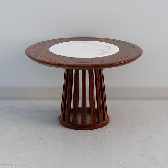 Elegant Low-Poly Round Table 3D model