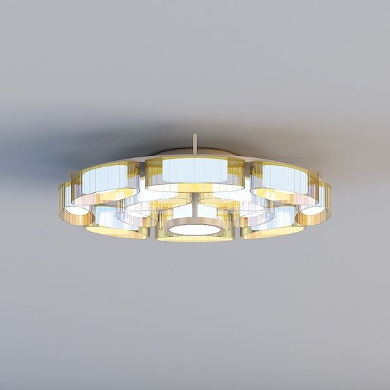 Yellow Ceiling Light 3D Model for Bright Spaces