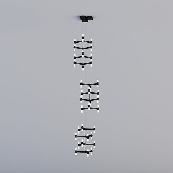 Stylish Hanging Light Fixture 3D model