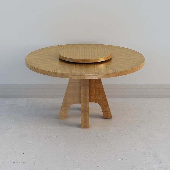 101 Round Table 3D Model – Earth Color Free