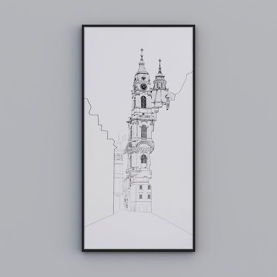 Historical Clock Tower 3D Model
