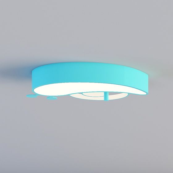 Elegant Low-Poly Blue Ceiling Light 3D model