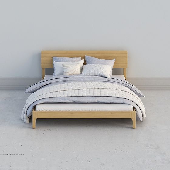 Stylish 3D Bed Frame Model for Tranquil Interiors