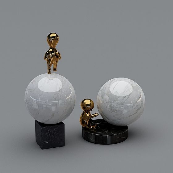 Black KKJIALE Modern Pendulum Sculpture 3D Model – Artistic Free