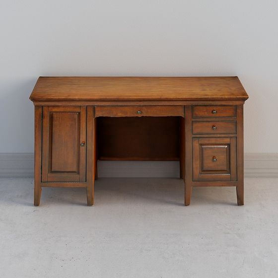 Vintage Style 3D Model Desk and Chair Set