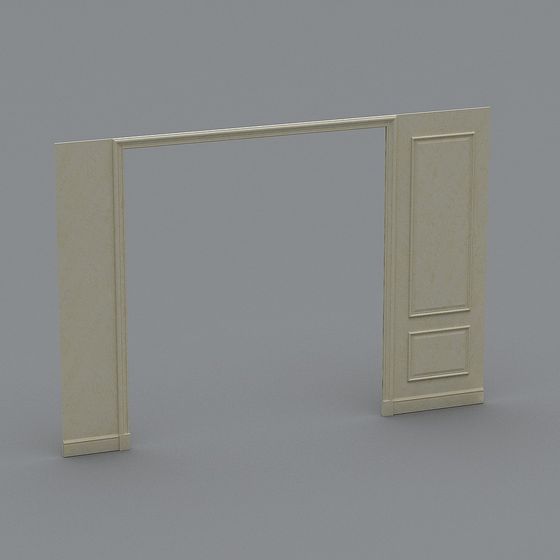 Stylishly Detailed Low-Polygon Door Frame 3D Model