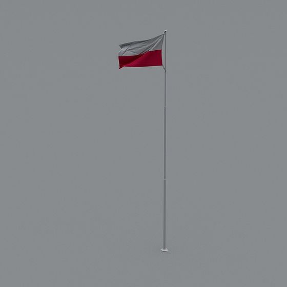 Minimalist Flagpole 3D model