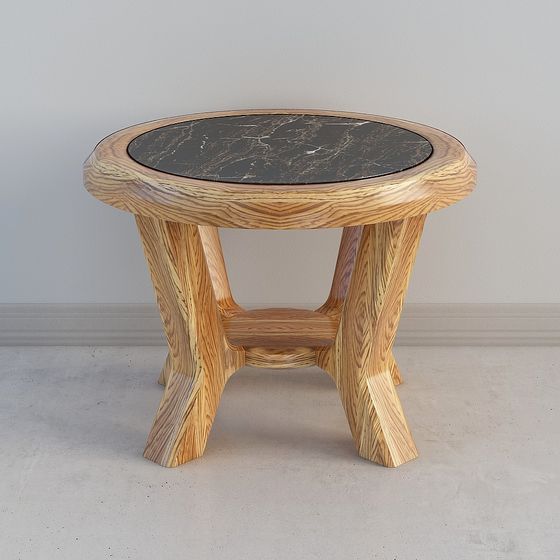 Low-Polygon Round Table 3D model