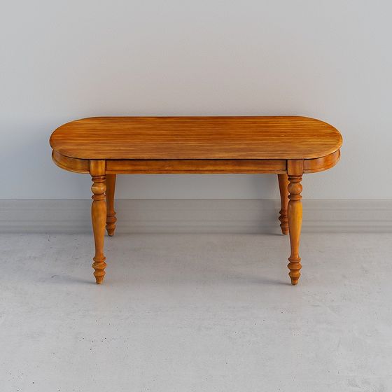 Vintage Oval Dining Table 3D model