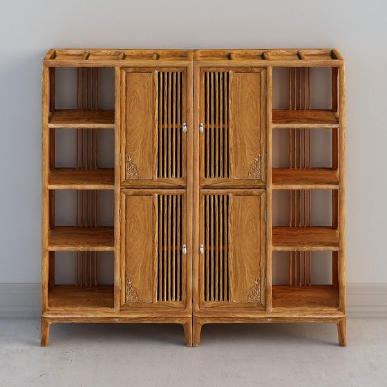 Elegant Chinese Style Bookshelf 3D model