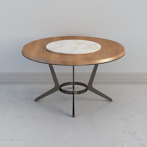 Stylish Low-Poly Round Table 3D model