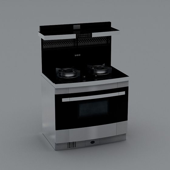 Elegant Low-Poly Kitchen Stove 3D Model