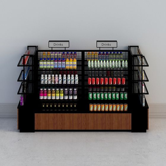 Stylish Beverage Display Rack 3D model for Modern Retail