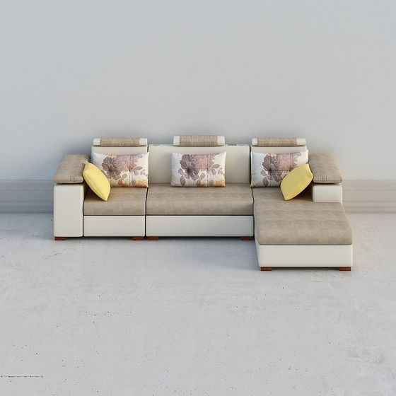 Modern L-Shape Sofas 3D model