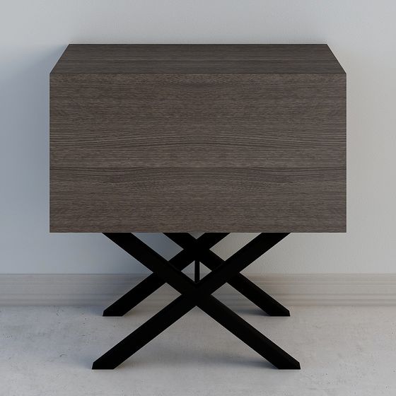Cross-Leg Side Table 3D Model – Modern Minimalist Design