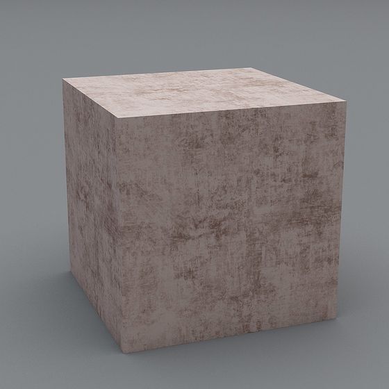 Detailed Concrete Cube 3D Model for Creative Projects