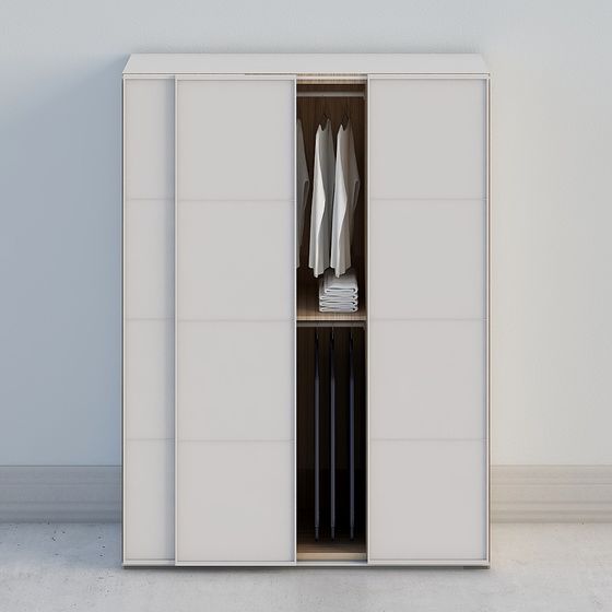 Sleek Sliding Wardrobe 3D model