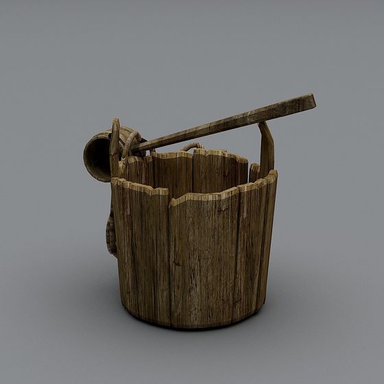 Ancient Wood Bucket 3D model
